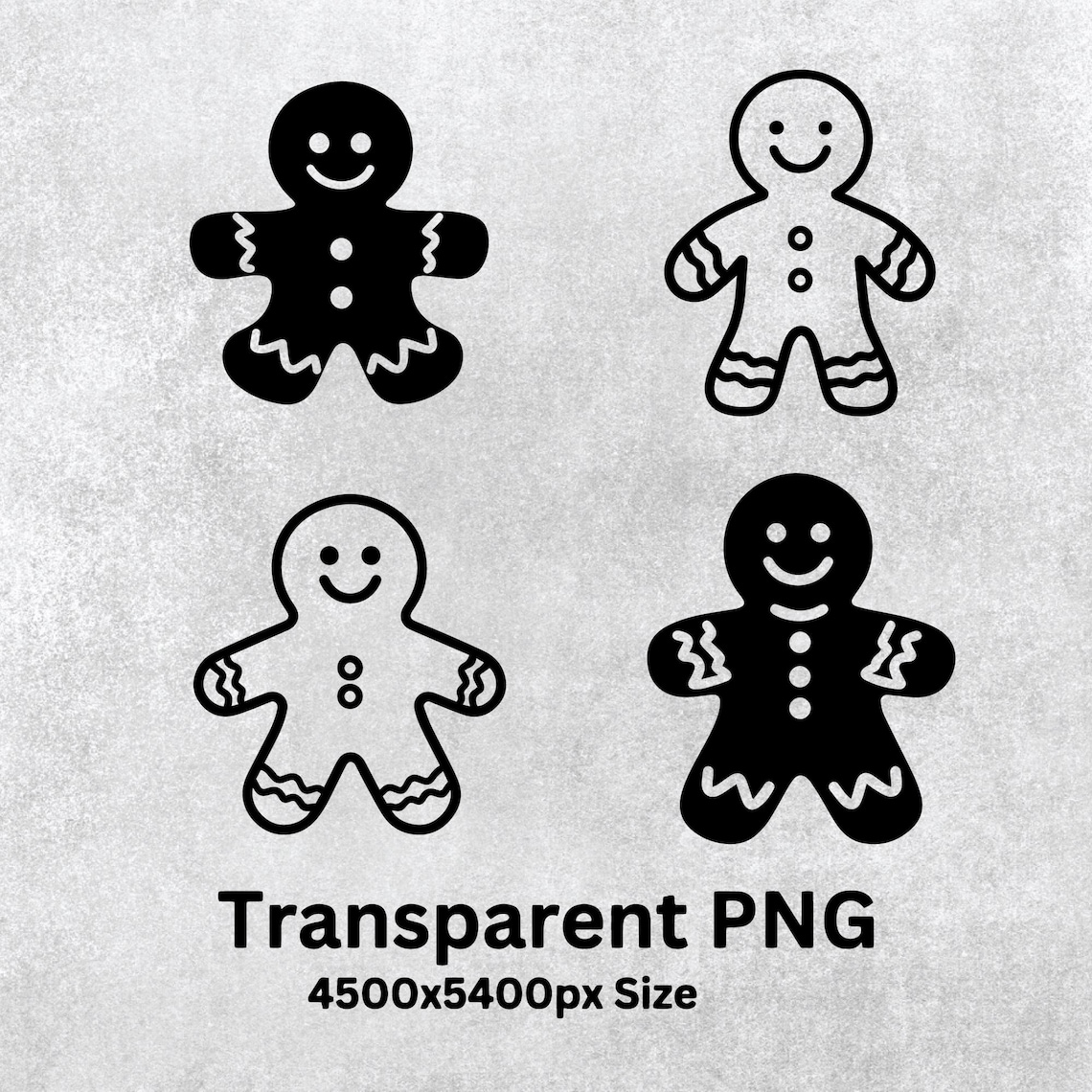 Gingerbread Man SVG Bundle: Clipart Silhouette Vector (PNG, Cricut) - Etsy