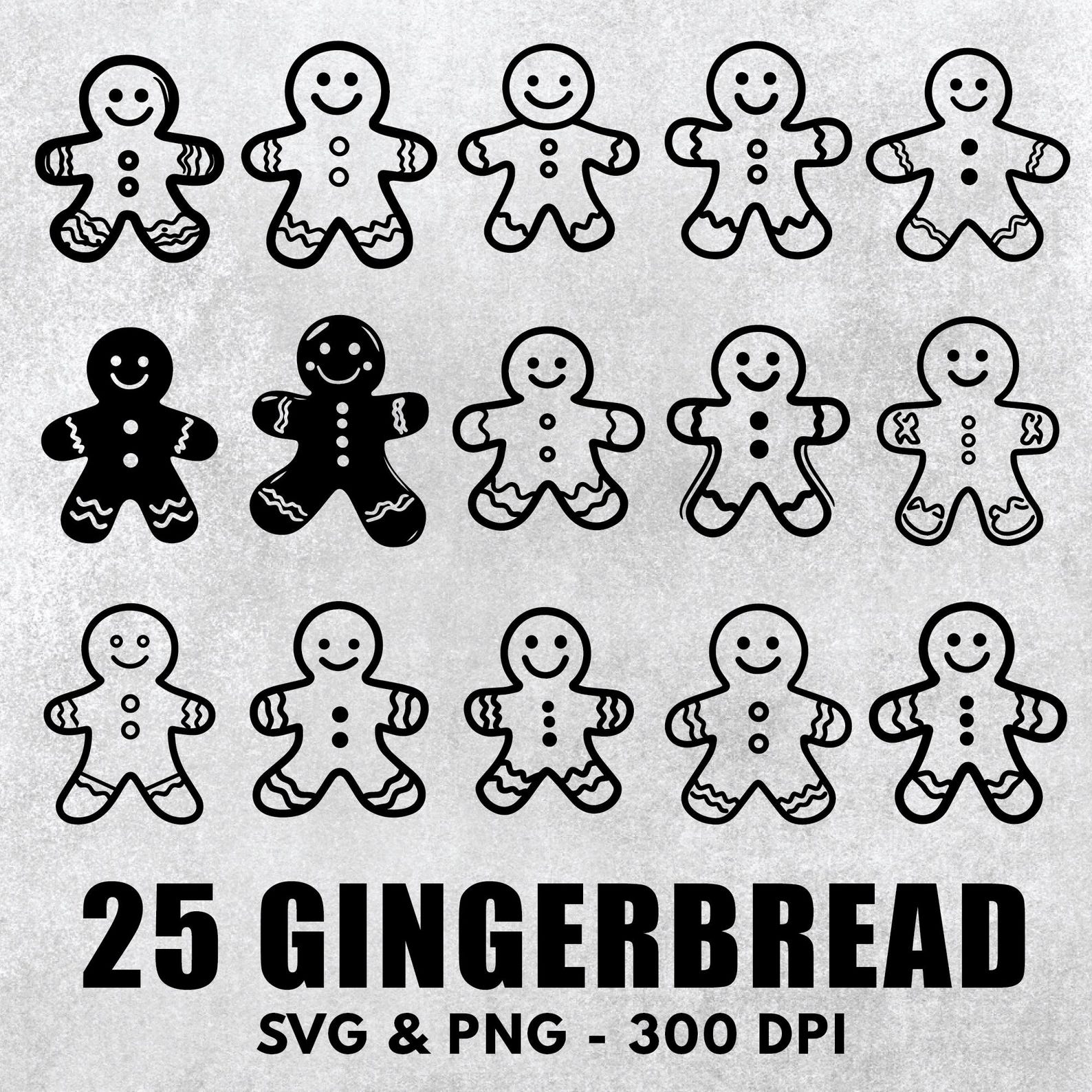 Gingerbread Svg Bundle, Gingerbread Silhouette, Gingerbread Clipart ...