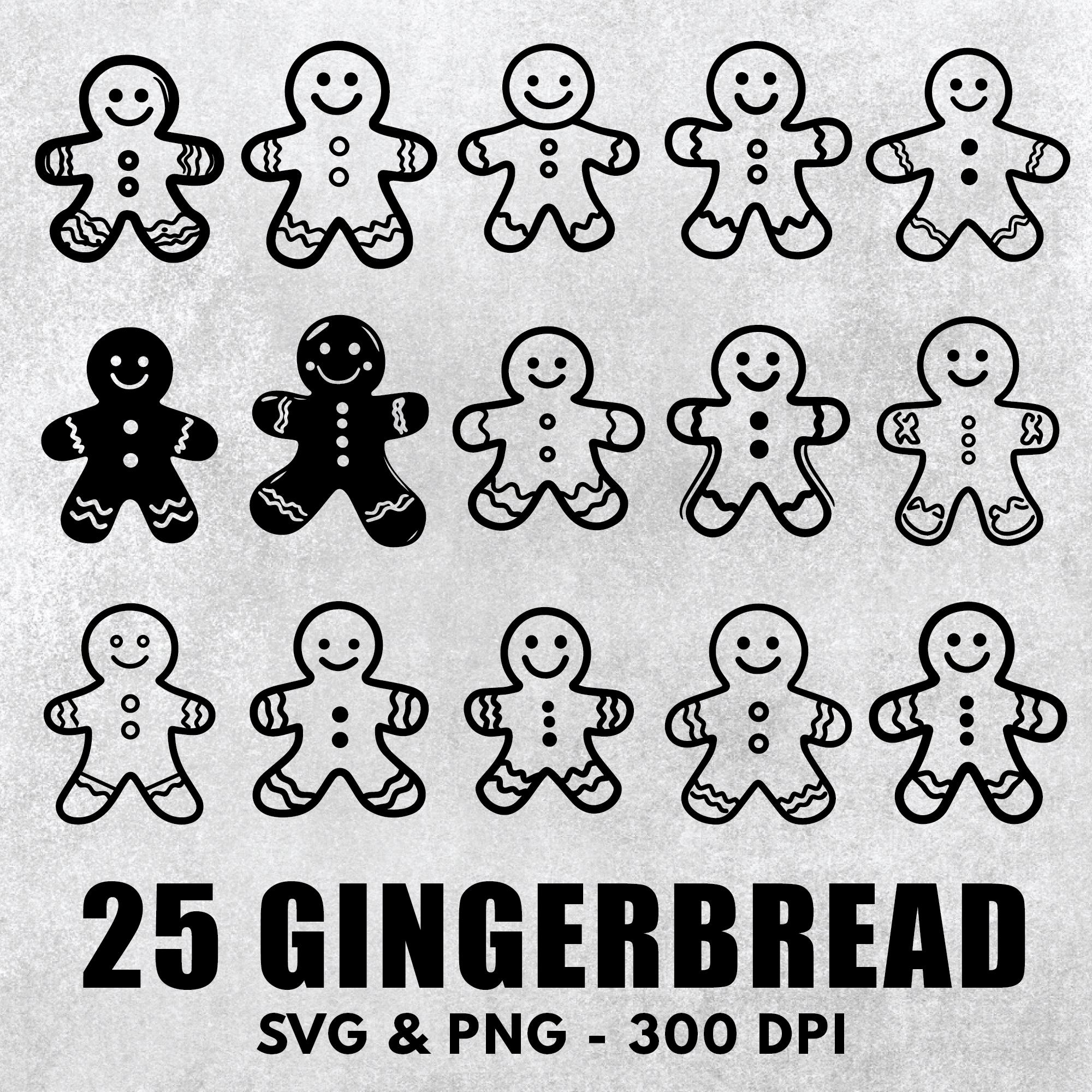 Gingerbread Svg Bundle, Gingerbread Silhouette, Gingerbread Clipart ...