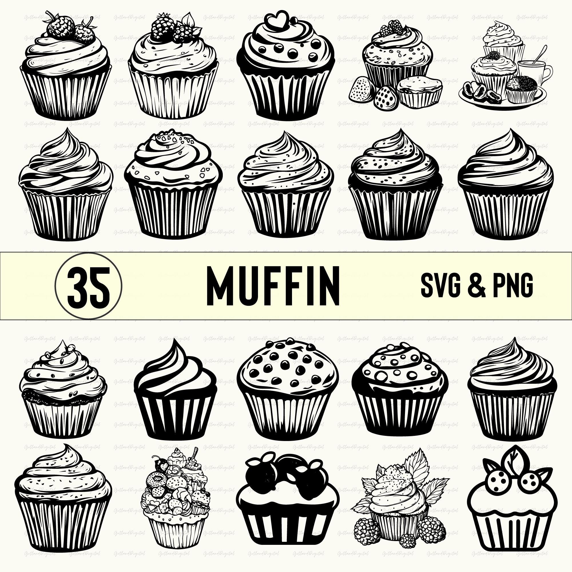 Muffin Svg Png, Muffin Clipart, Muffin Silhouette, Muffin Vector ...