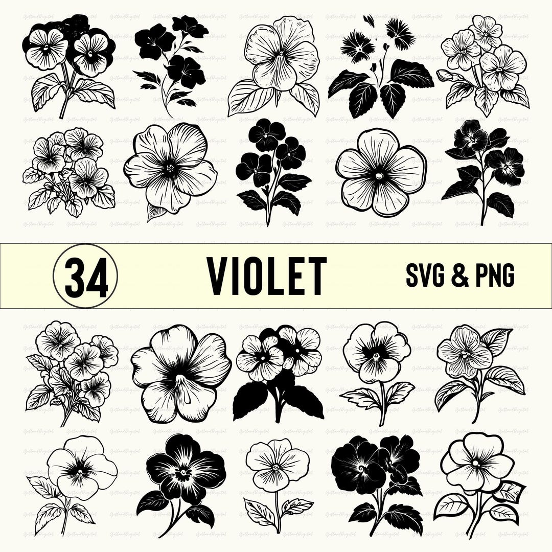 Violet Svg Png, Violet Clipart, Violet Silhouette, Violet Vector ...