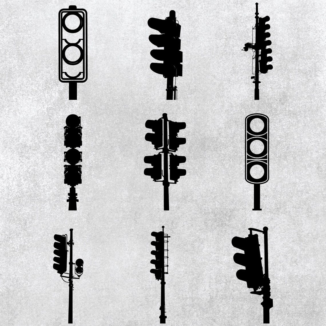 Traffic Light Svg Bundle, Traffic Light Silhouette Set, Traffic Light ...