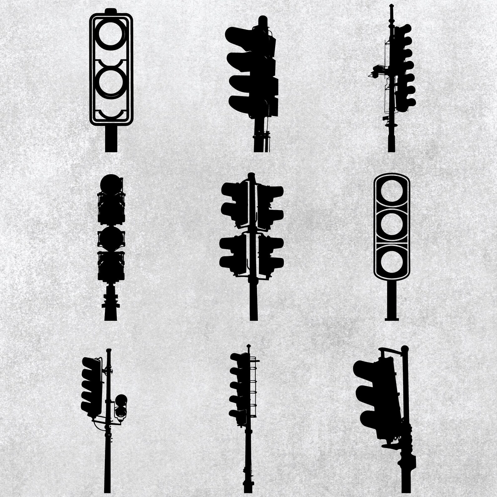 Traffic Light Svg Bundle, Traffic Light Silhouette Set, Traffic Light ...