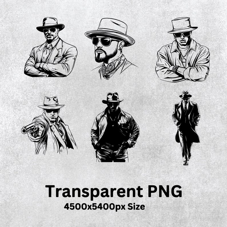 Gangster Svg Bundle, Gangster Svg Vector Set, Gangster Clipart ...