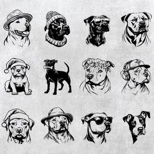 Staffy Dog Svg Bundle, Staffy Dog Silhouette, Staffy Dog Clipart ...