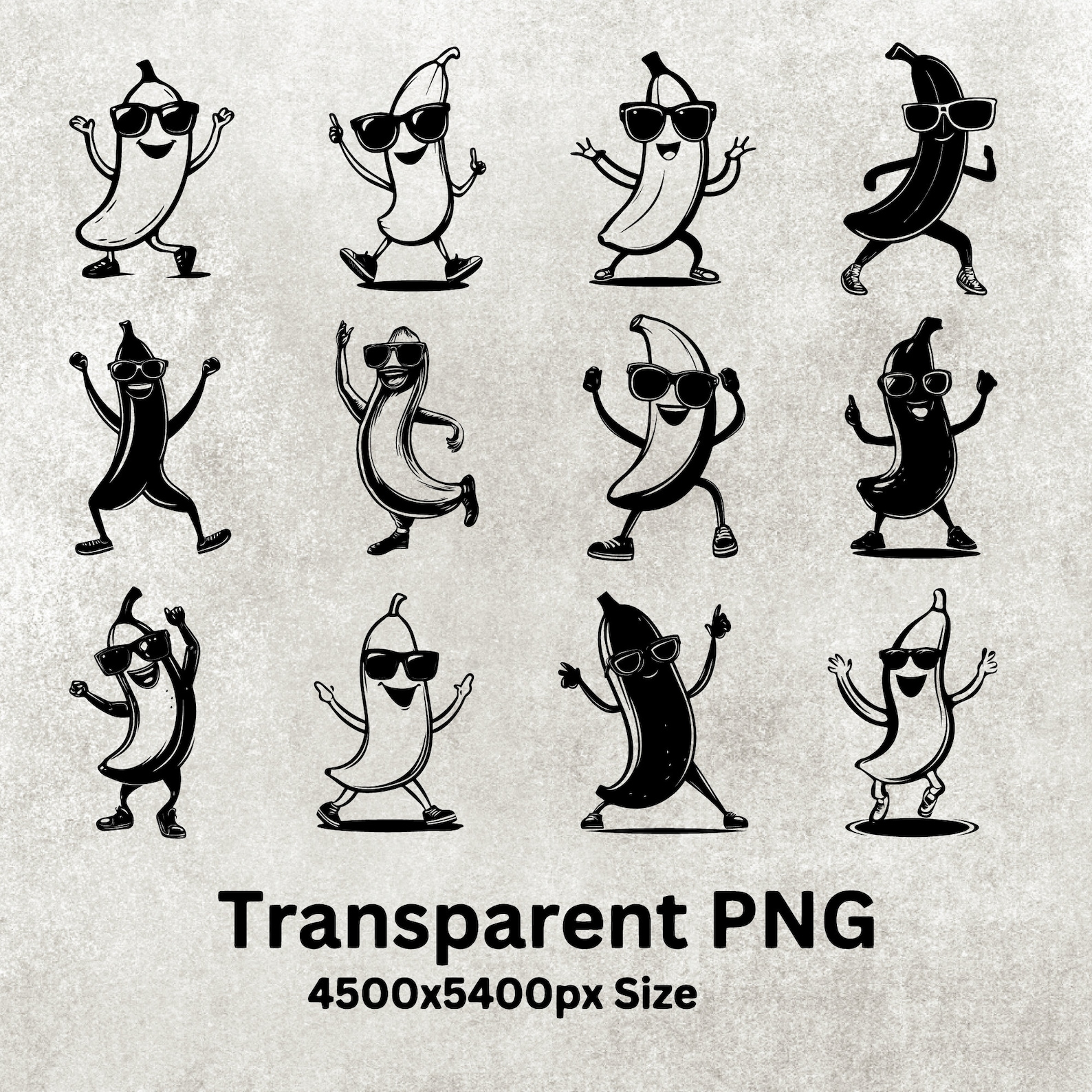 Cute Banana Dancing Svg Bundle, Cute Banana Dancing Silhouette, Cute ...