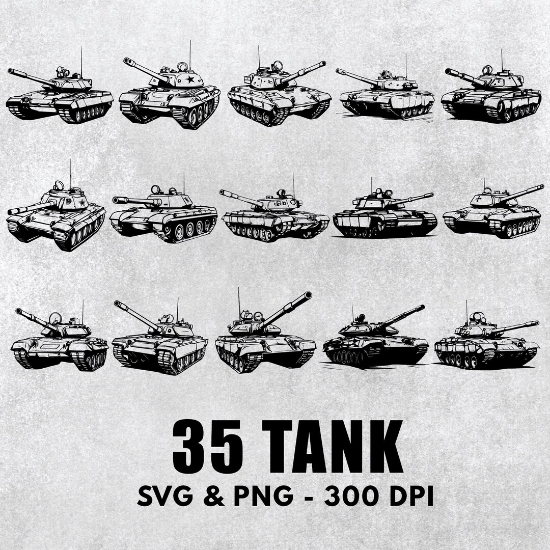 Army Tank SVG PNG Bundle: Tank Vector Clipart (digital Download) - Etsy