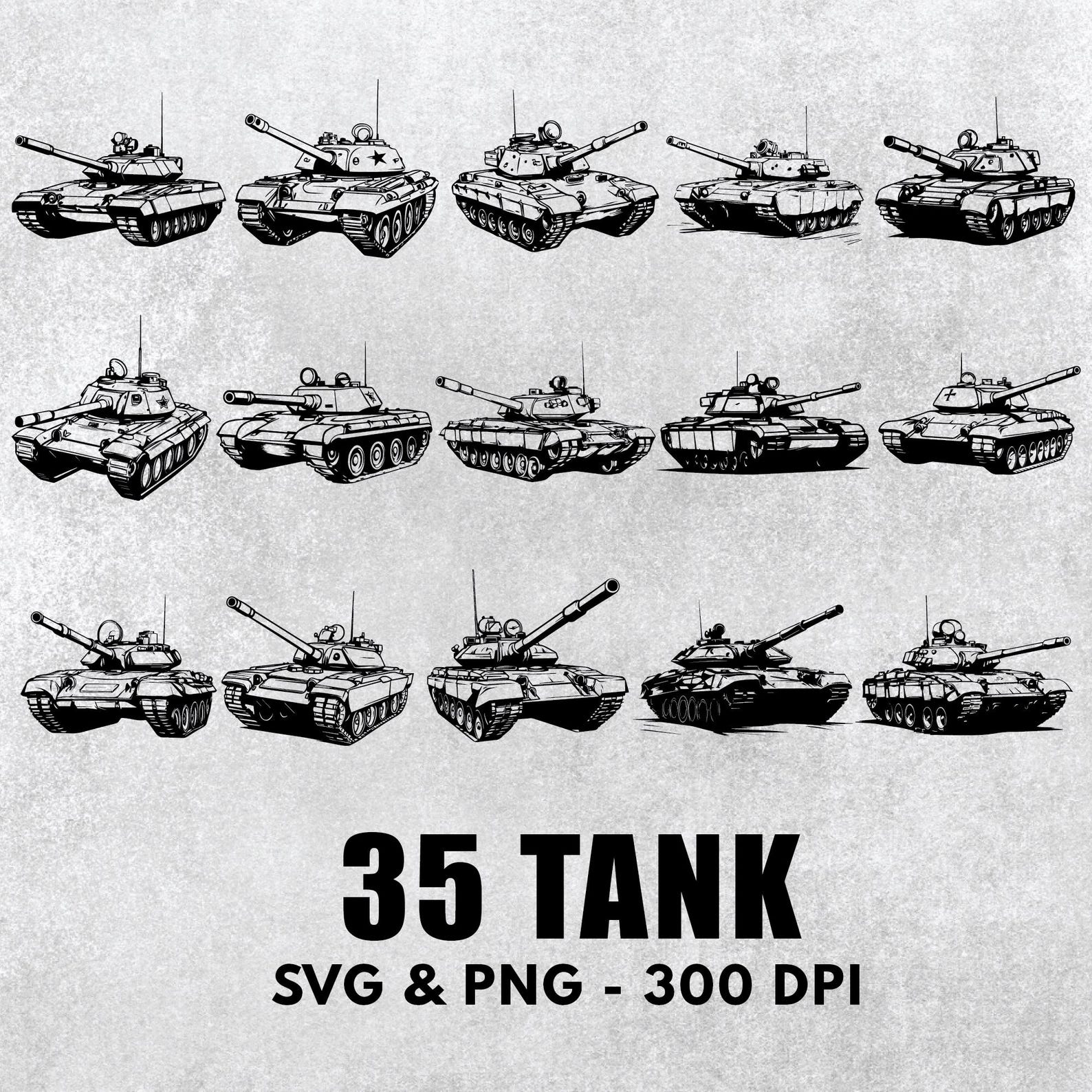 Army Tank SVG PNG Bundle: Tank Vector Clipart (digital Download) - Etsy
