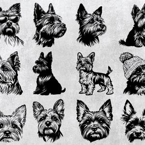 Biewer Terrier SVG Bundle: Silhouette Clipart, Logo Icon Files - Etsy
