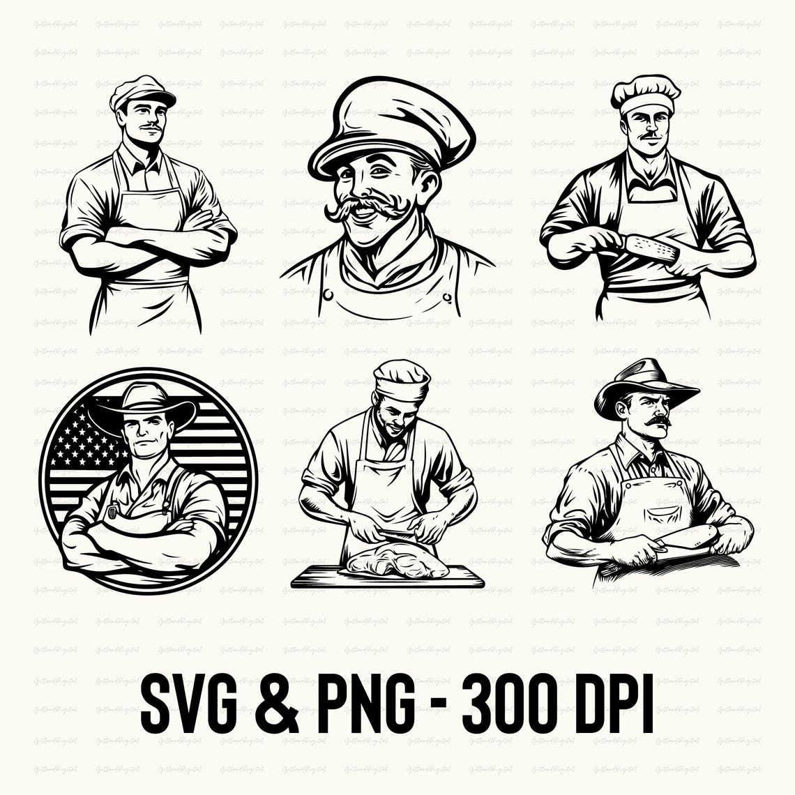 Butcher Svg Png, Butcher Clipart, Butcher Silhouette, Butcher Vector ...