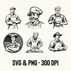 Butcher Svg Png, Butcher Clipart, Butcher Silhouette, Butcher Vector ...