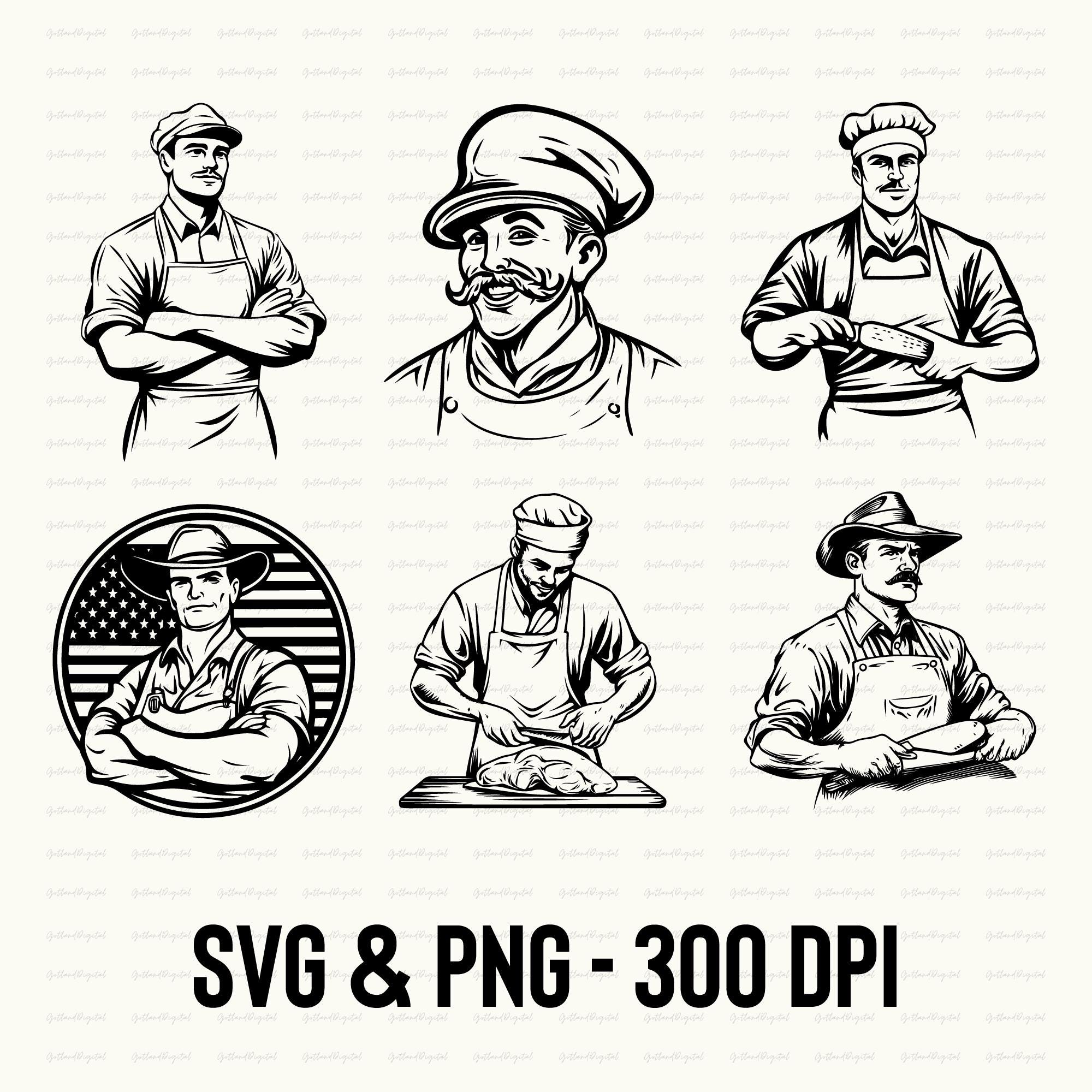 Butcher Svg Png, Butcher Clipart, Butcher Silhouette, Butcher Vector ...