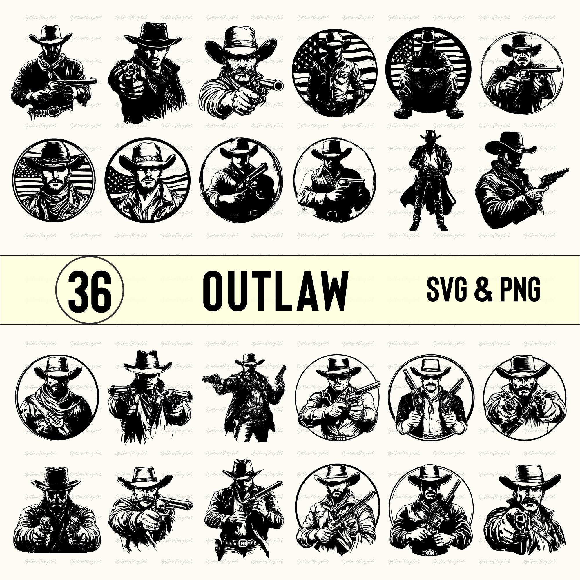 Outlaw Svg Png, Outlaw Clipart, Outlaw Silhouette, Outlaw Vector ...
