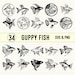 Guppy Fish SVG PNG Clipart: Vector Cut Files, Cricut Decal - Etsy