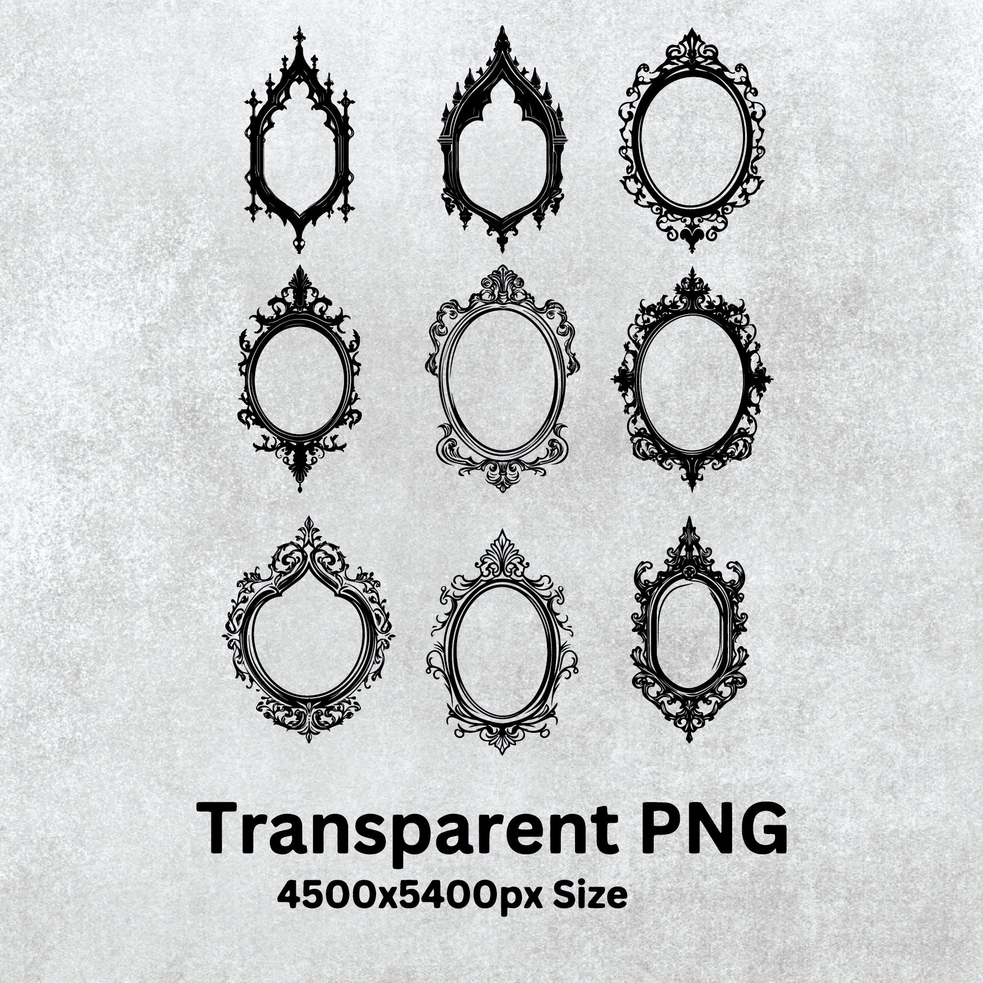 Gothic Mirror Silhouette Bundle Svg, Gothic Mirror Svg Vector Set ...