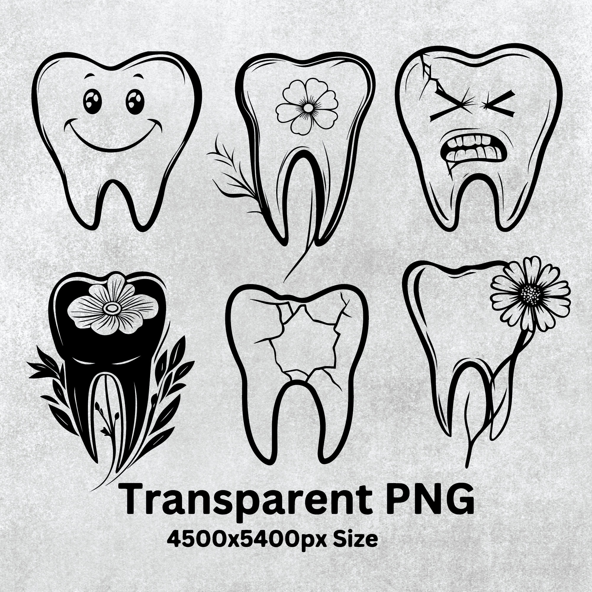 Tooth Svg Bundle, Tooth Silhouette, Tooth Clipart, Tooth Vector, Tooth ...