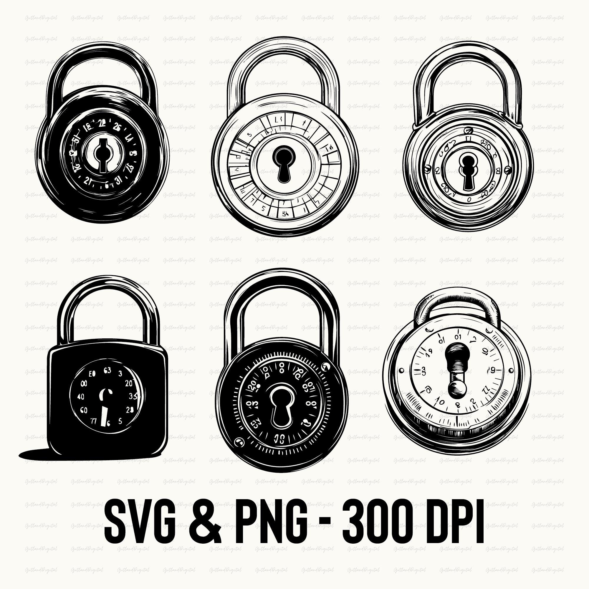 Combination Lock Svg Bundle, Combination Lock Silhouette, Combination ...