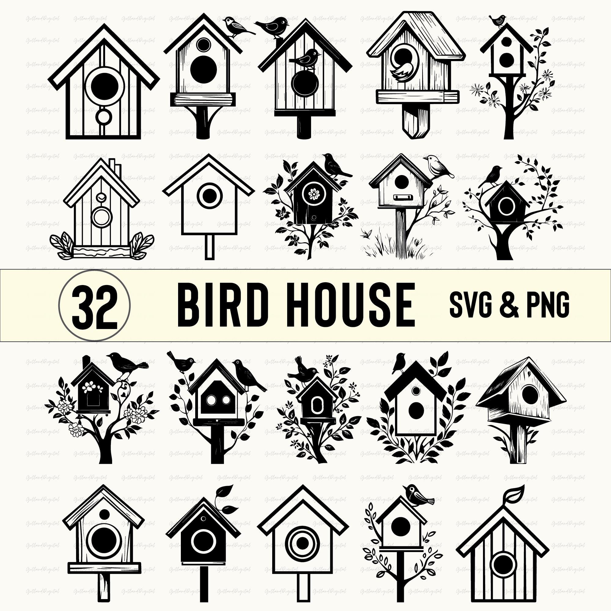 Birdhouse Clipart Black And White