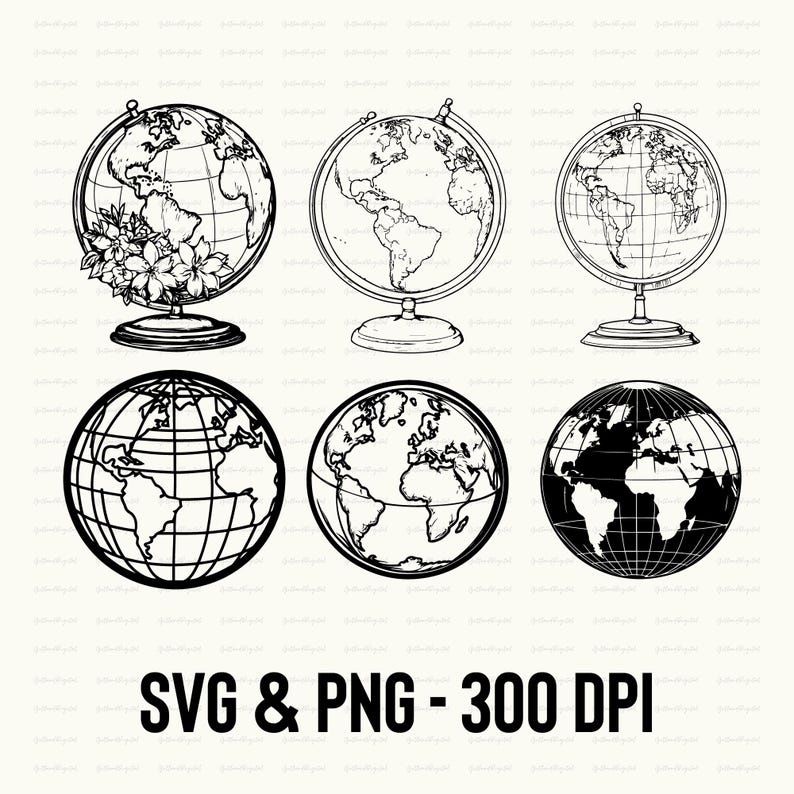 Globe Svg Png Bundle, Globe Clipart, Globe Silhouette, Globe Vector ...