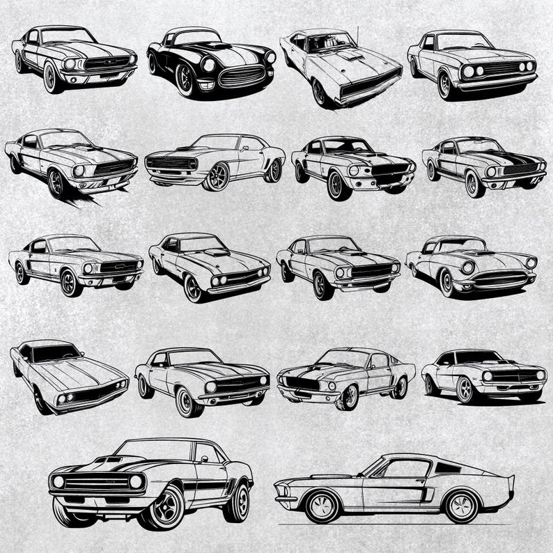 Muscle Car Svg Bundle, Muscle Car Silhouette Png, Muscle Car Clipart ...
