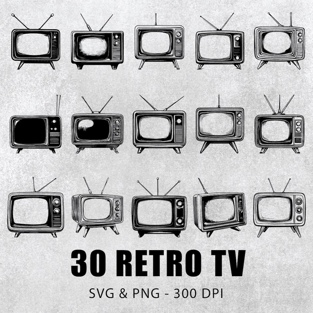 Retro Tv Svg Png, Retro Tv Clipart, Retro Tv Silhouette, Retro Tv Decal ...