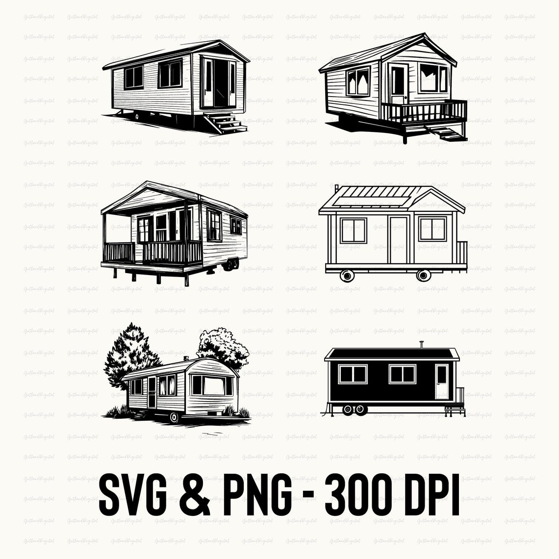 Mobile Home Svg Bundle, Mobile Home Silhouette, Mobile Home Clipart ...