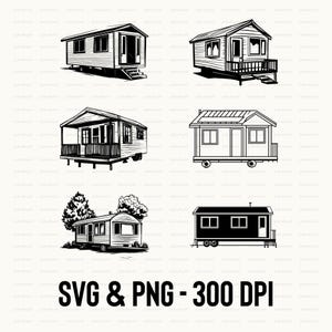 Mobile Home SVG Bundle: Silhouette Clipart Vector (PNG) - Etsy