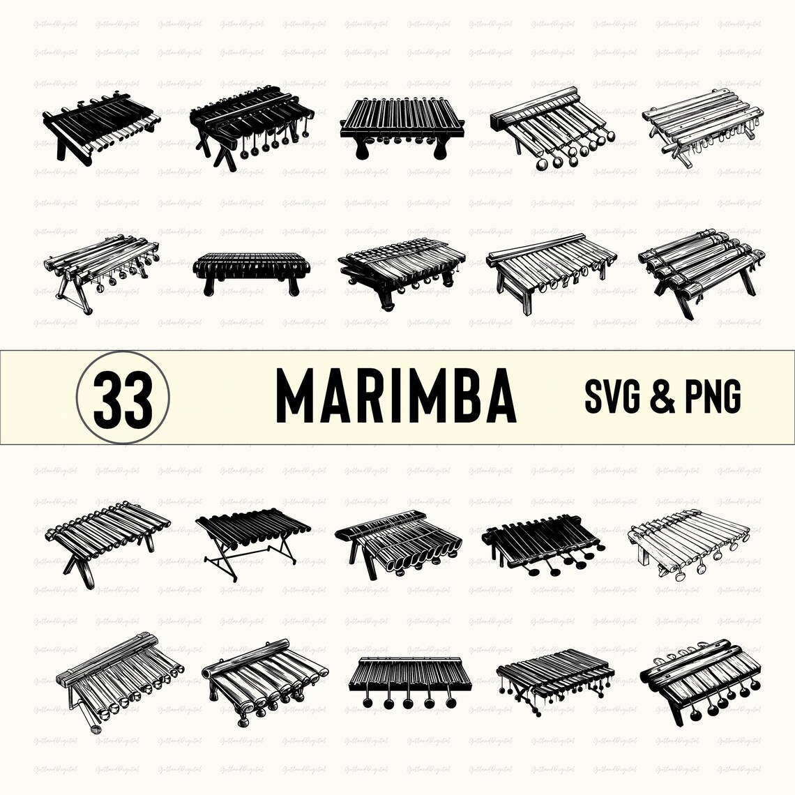 Marimba Bird Svg Bundle, Marimba Bird Silhouette, Marimba Bird Clipart ...