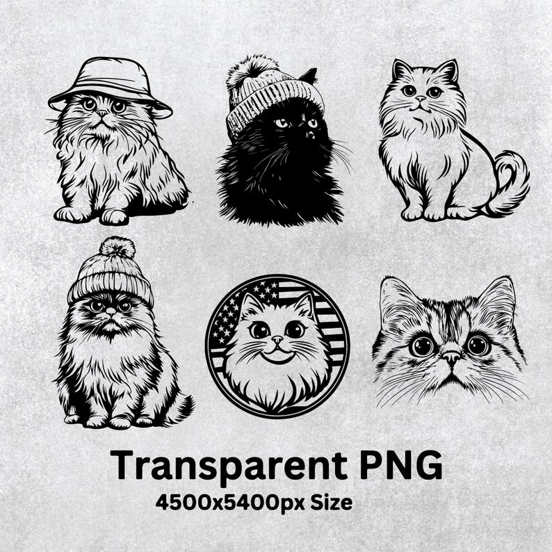 Persian Cat Svg Png, Persian Cat Clipart, Persian Cat Silhouette ...