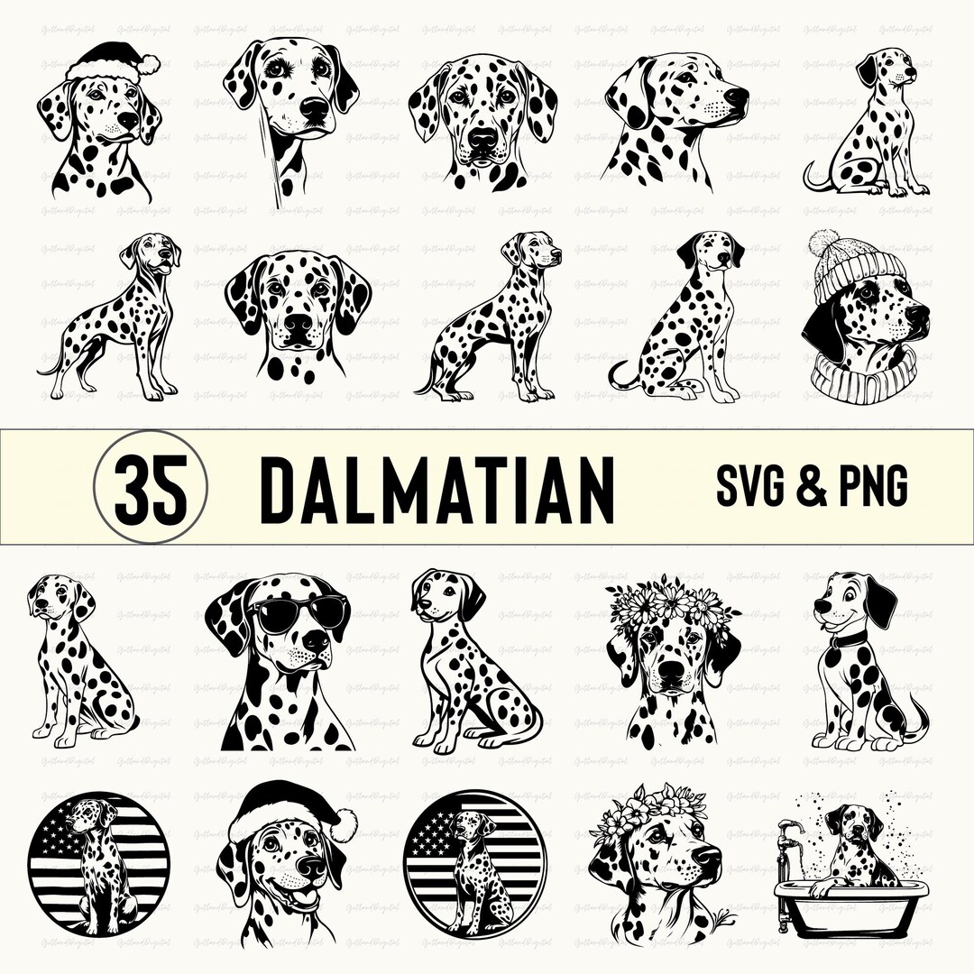 Dalmatian Silhouette Svg, Dalmatian Svg Cut Files, Dalmatian Clipart ...