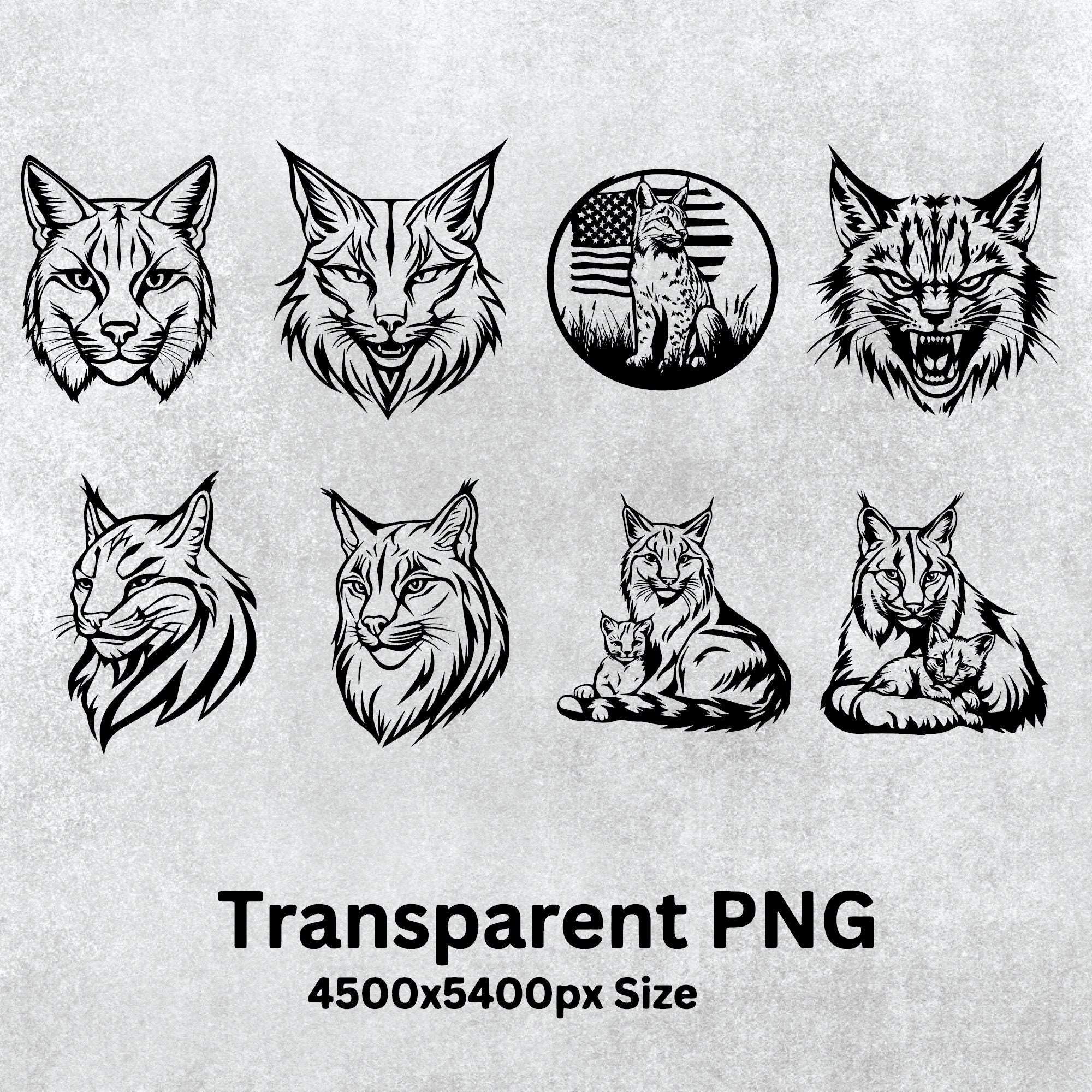 Lynx Svg Bundle, Lynx Silhouette, Lynx Clipart, Lynx Vector, Lynx Png ...