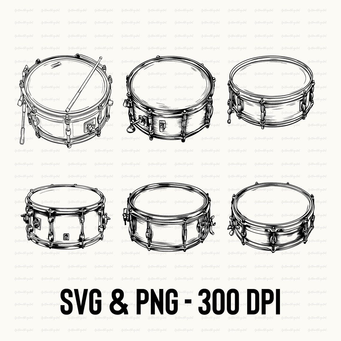 Snare Drum Svg Bundle, Snare Drum Silhouette, Snare Drum Clipart, Snare ...
