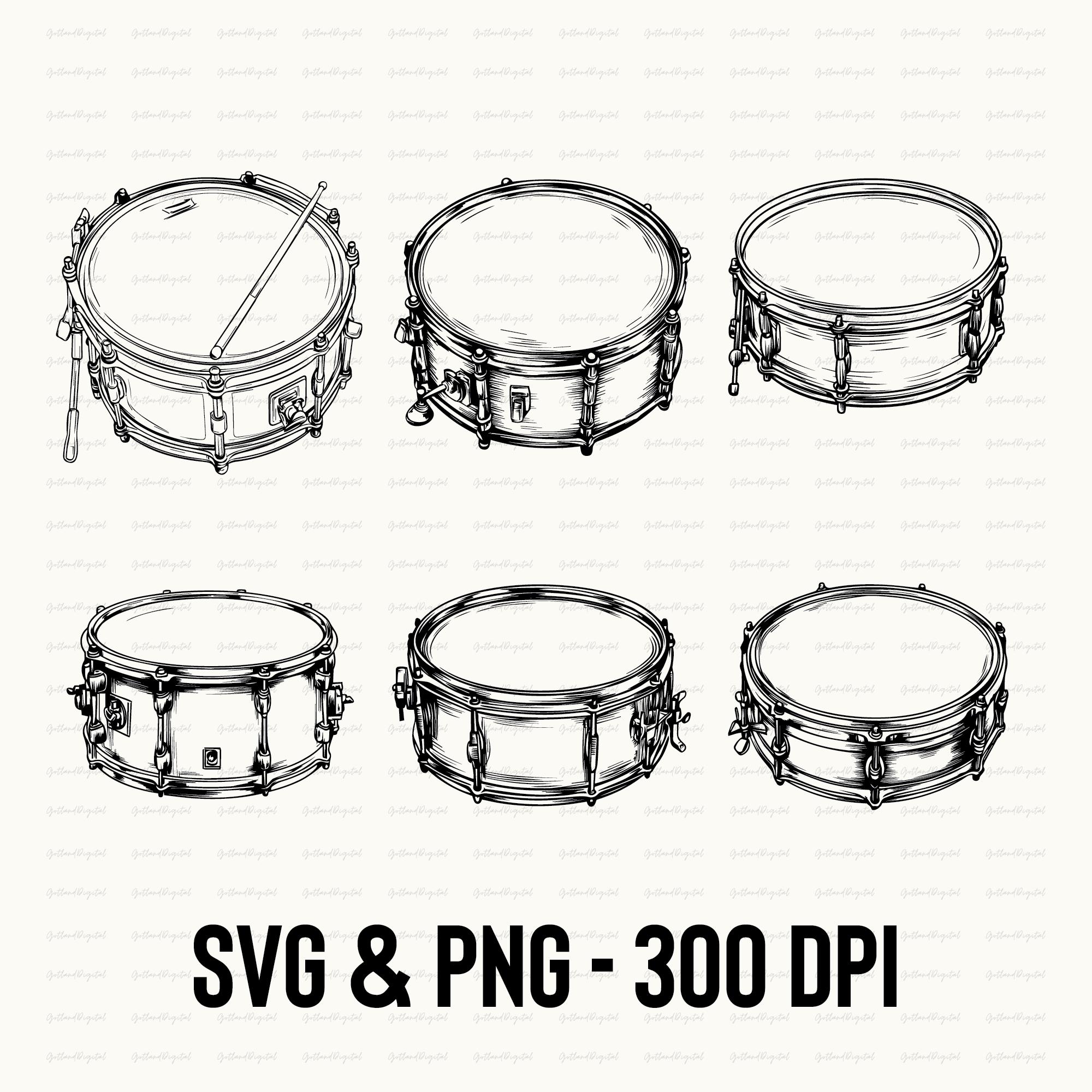 Snare Drum Svg Bundle, Snare Drum Silhouette, Snare Drum Clipart, Snare ...
