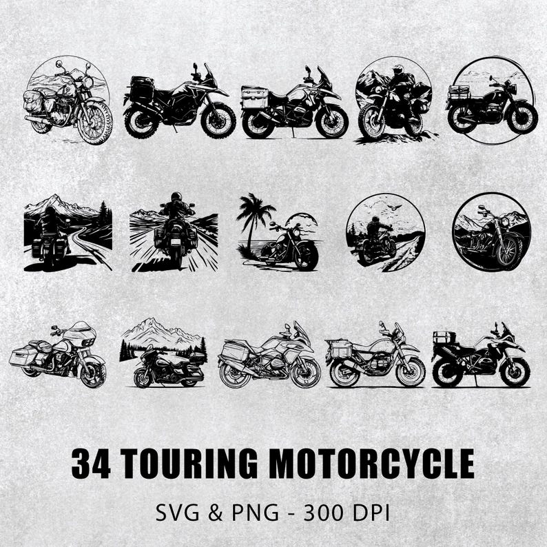 Touring Motorcycle Svg Png, Touring Motorcycle Clipart, Touring ...