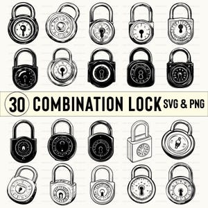 Combination Lock Svg Bundle, Combination Lock Silhouette, Combination ...