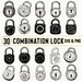 Combination Lock Svg Bundle, Combination Lock Silhouette, Combination ...