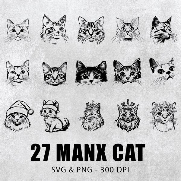 Manx Cat Svg - Etsy