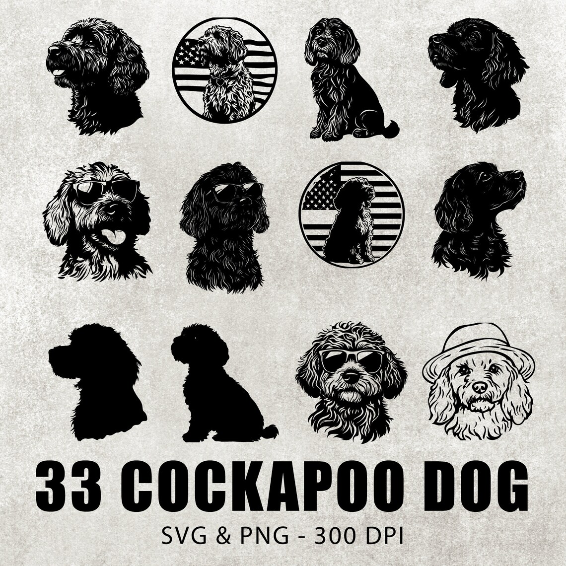 Cockapoo Svg Bundle, Cockapoo Silhouette, Cockapoo Clipart Vector ...