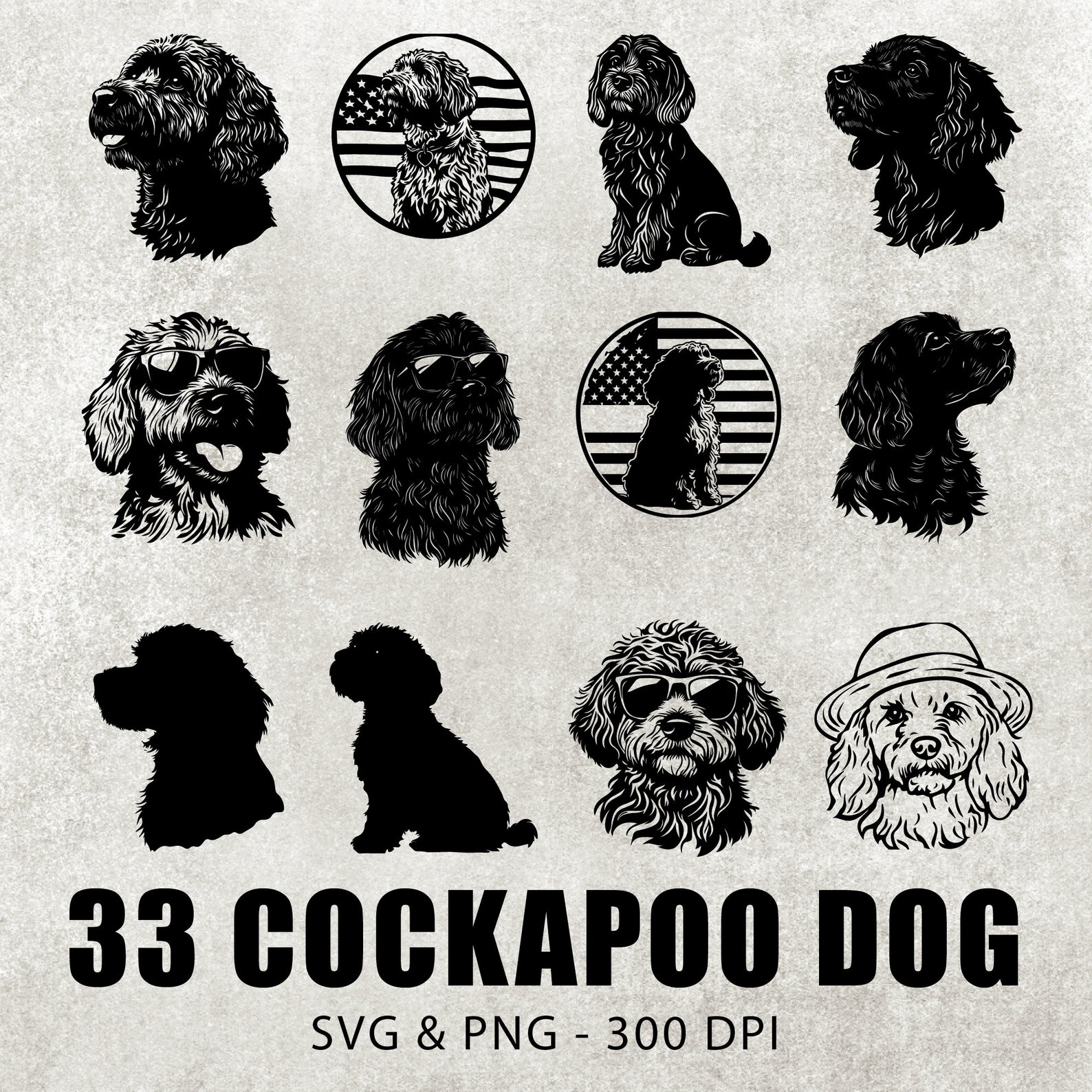 Cockapoo Svg Bundle, Cockapoo Silhouette, Cockapoo Clipart Vector ...