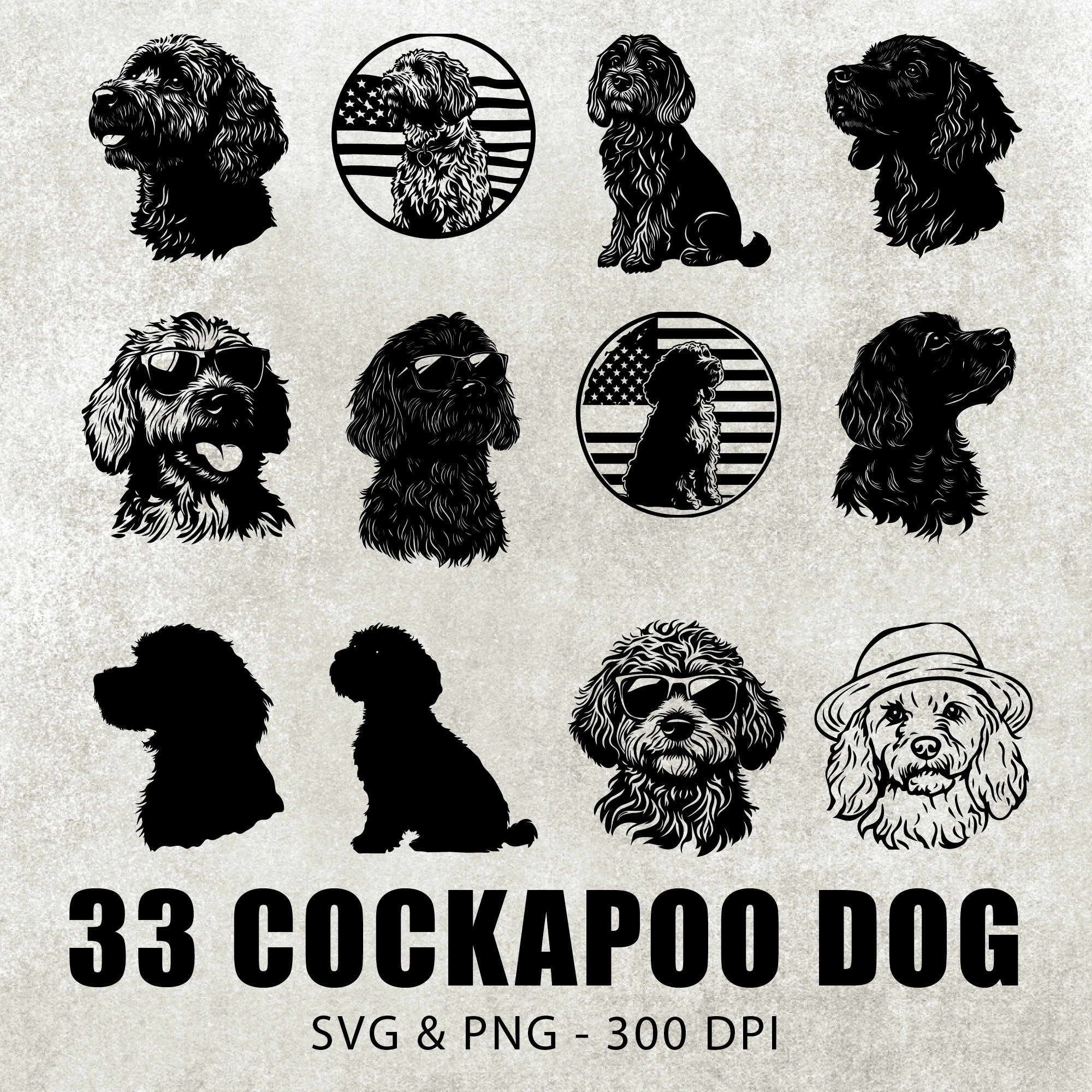 Cockapoo Svg Bundle, Cockapoo Silhouette, Cockapoo Clipart Vector ...