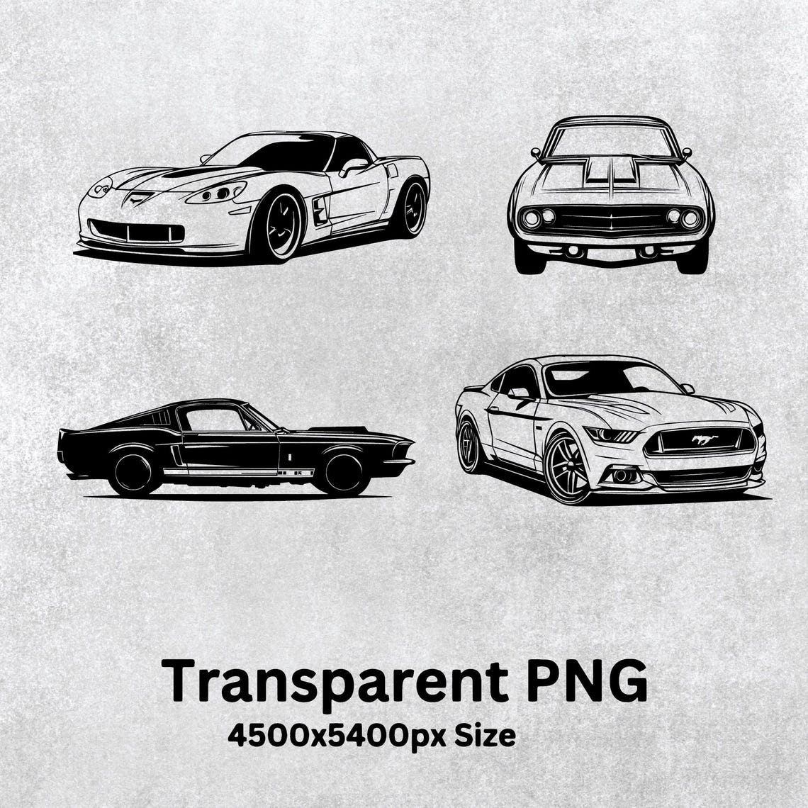 Muscle Car SVG Bundle: Silhouette Clipart, Decal Files (PNG, SVG) - Etsy