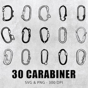 Carabiner Svg Png Bundle, Carabiner Clipart, Carabiner Silhouette ...