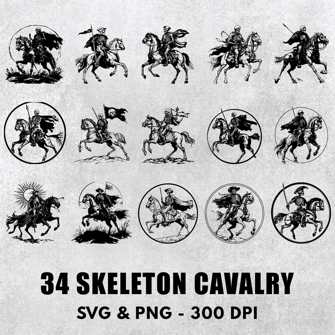 Skeleton Cavalry Svg Png, Skeleton Cavalry Clipart, Skeleton Cavalry ...