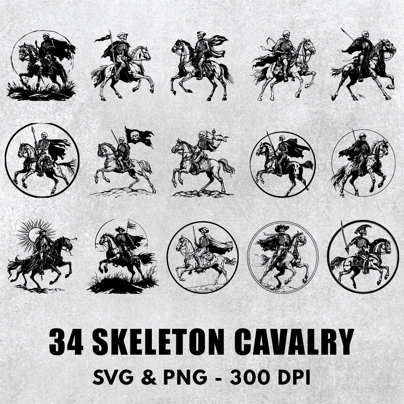 Skeleton Cavalry Svg Png, Skeleton Cavalry Clipart, Skeleton Cavalry ...
