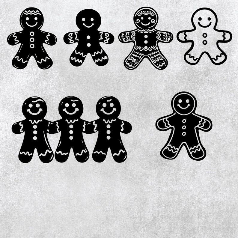 Gingerbread Svg Bundle, Gingerbread Silhouette, Gingerbread Clipart ...