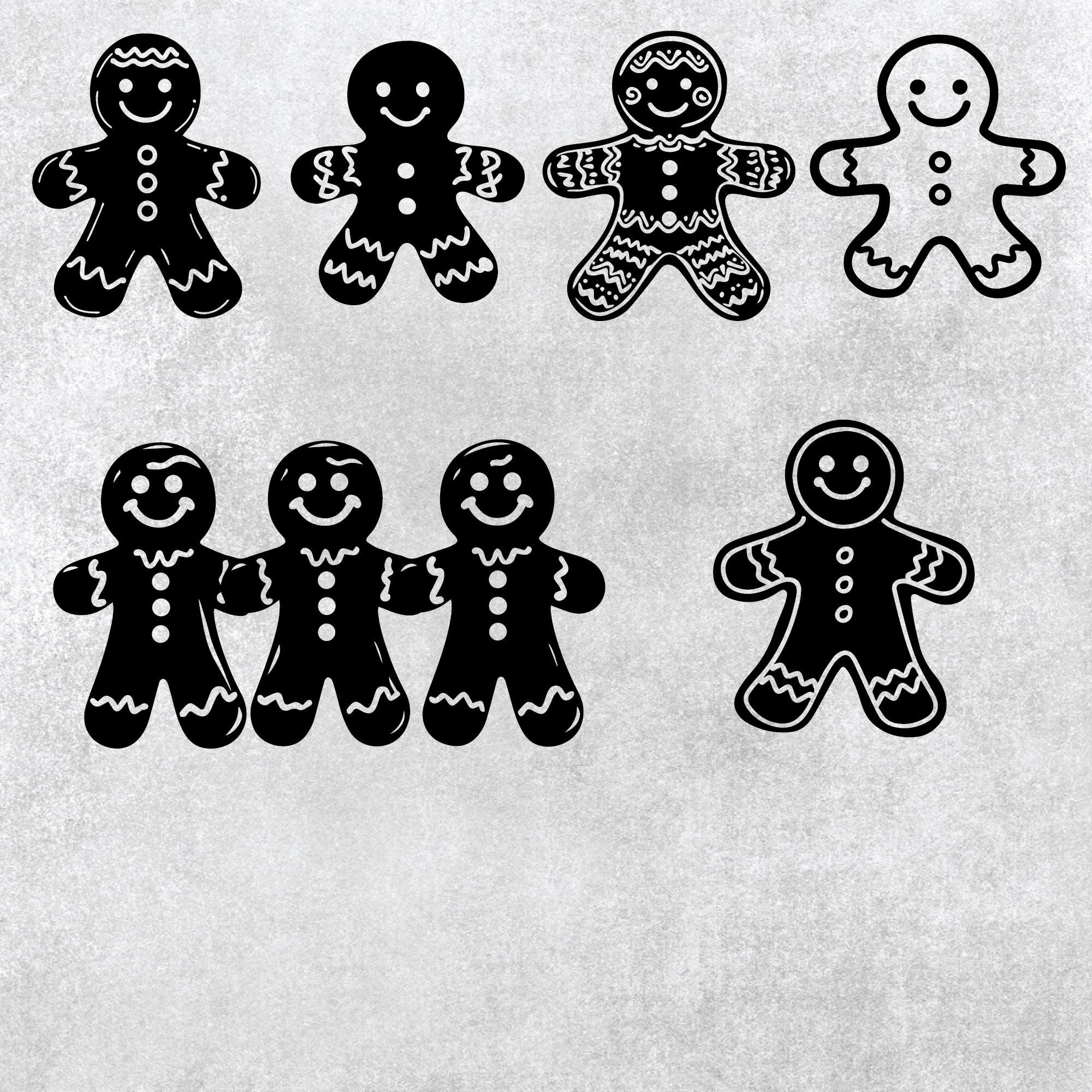 Gingerbread Svg Bundle, Gingerbread Silhouette, Gingerbread Clipart ...