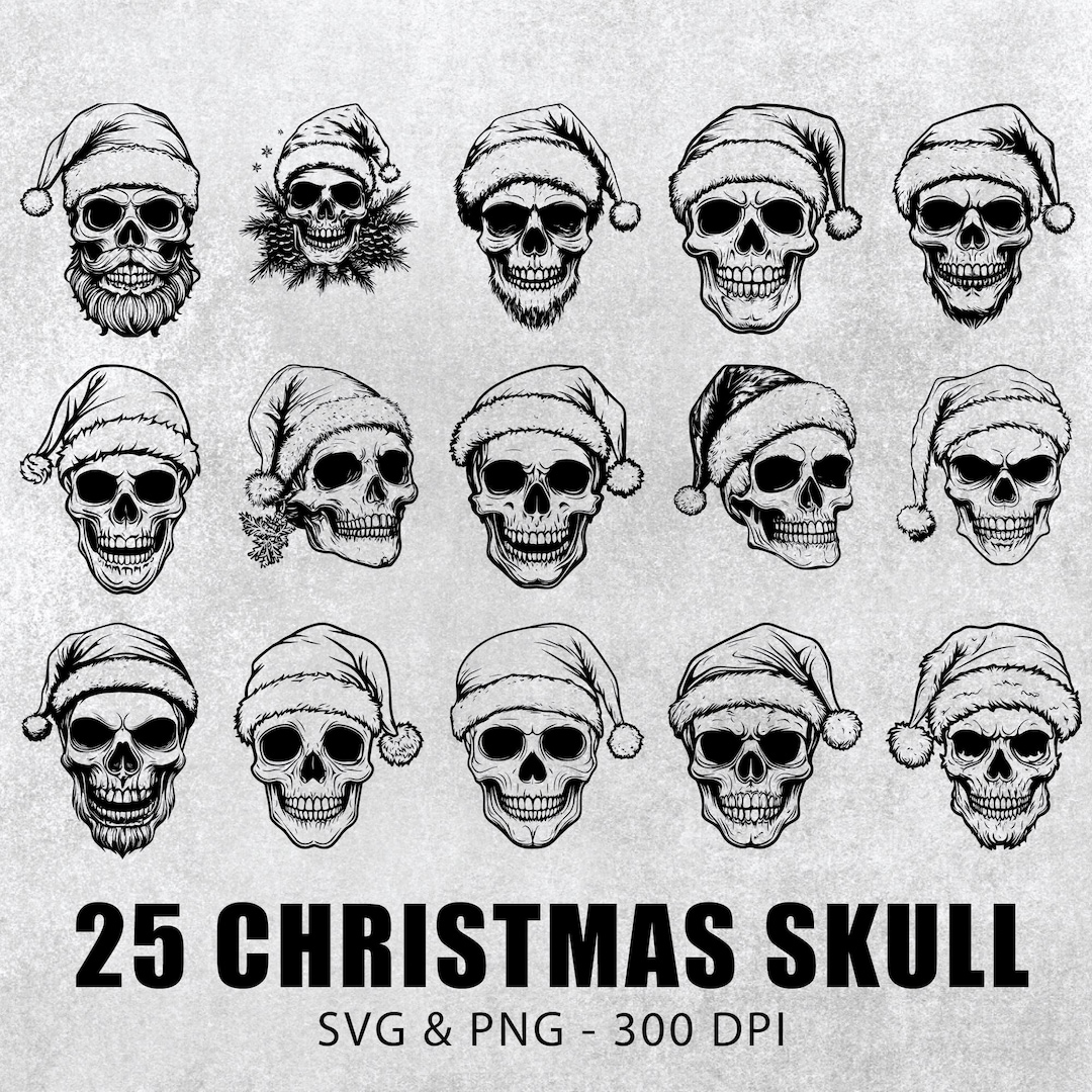Christmas Skull Bells Svg Bundle, Christmas Skull Bells Silhouette ...
