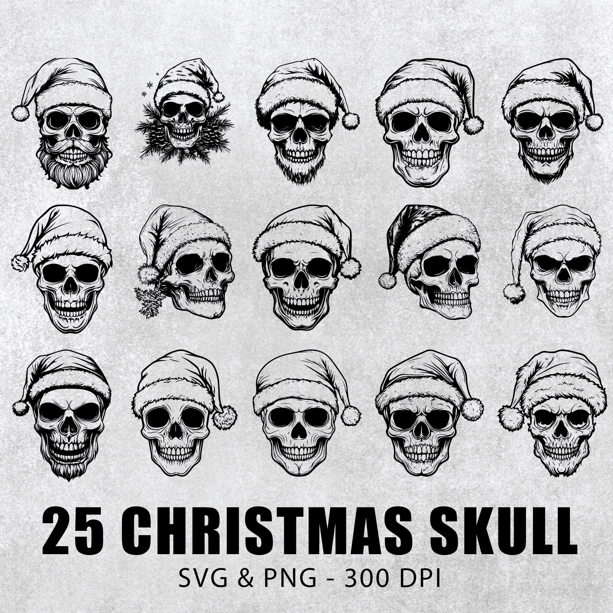 Christmas Skull Bells SVG Bundle: Vector Clipart (PNG, SVG) - Etsy
