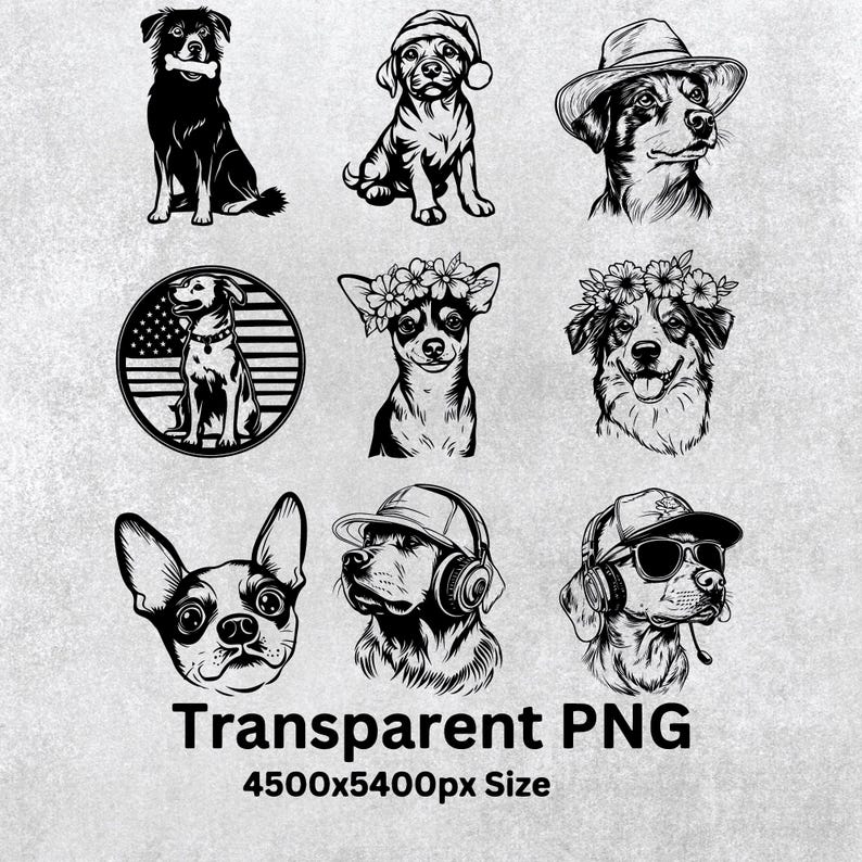 Jackabee Dog SVG Bundle: Silhouette Clipart, Decal Cut Files - Etsy