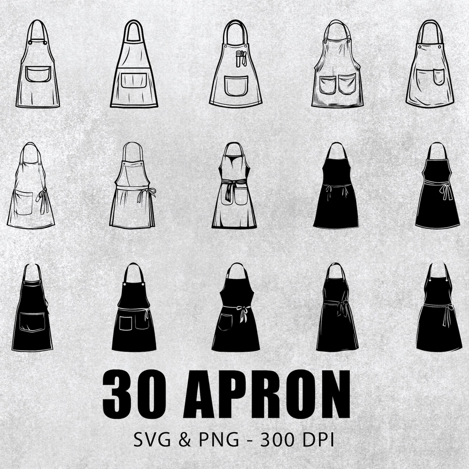 Apron Svg Png Bundle, Apron Clipart, Apron Silhouette, Apron Vector Art ...